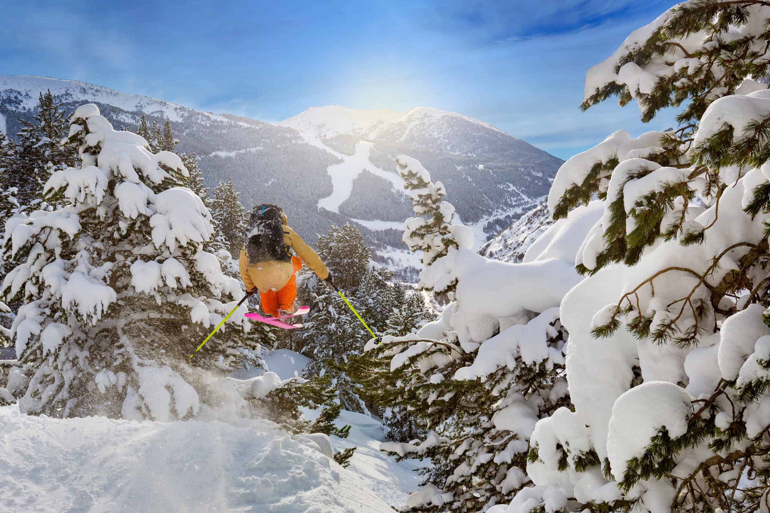 Snow and mountain activities in Andorra (Pyrenees)